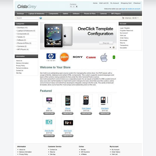 Crista Free OpenCart Template Set Free OpenCart Theme